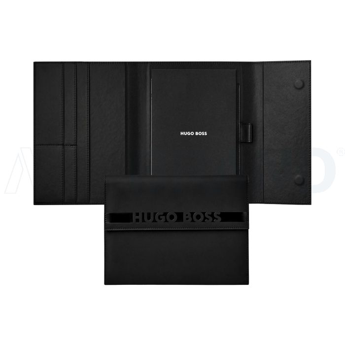 HUGO BOSS A5 Schreibmappe Cloud Matte Black mit Logo bedrucken als ...