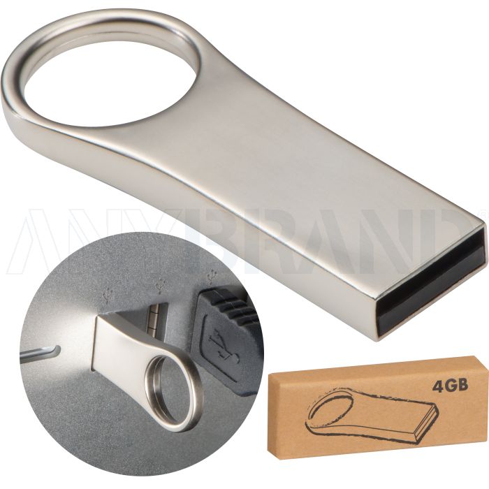 USB Stick aus Metall 4GB grau mit Logo bedrucken | ANYBRAND