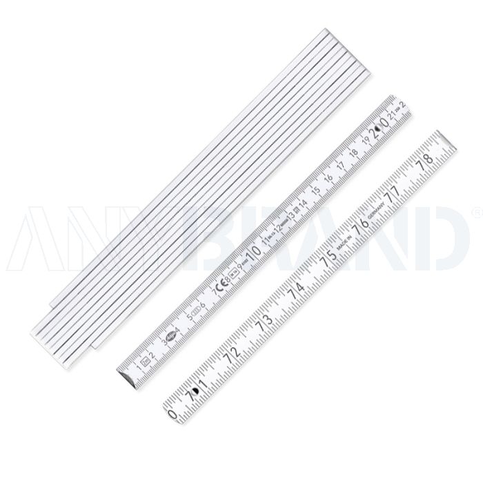 Adga 250 Plus Zollstock aus Holz 2m weiß mit Inch / cm Skalierung mit ...