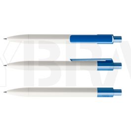 Prodir DS4 PMM Push Kugelschreiber weiß matt mit farbigem Clip polished ...