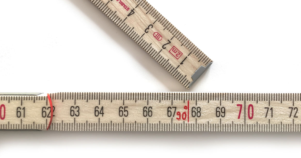 Richtig und vielseitig messen mit dem Zollstock 67 cm
